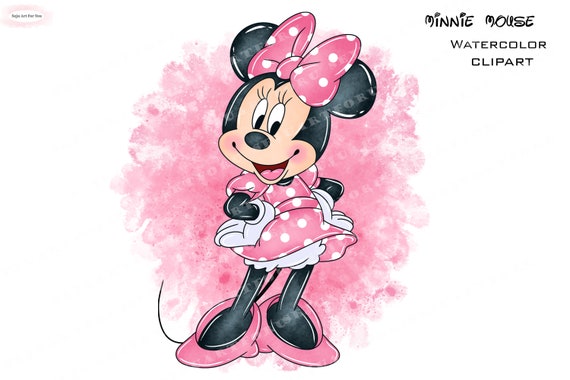 Minnie Watercolor Minnie Mouse Clipart Minnie Watercolor - Etsy