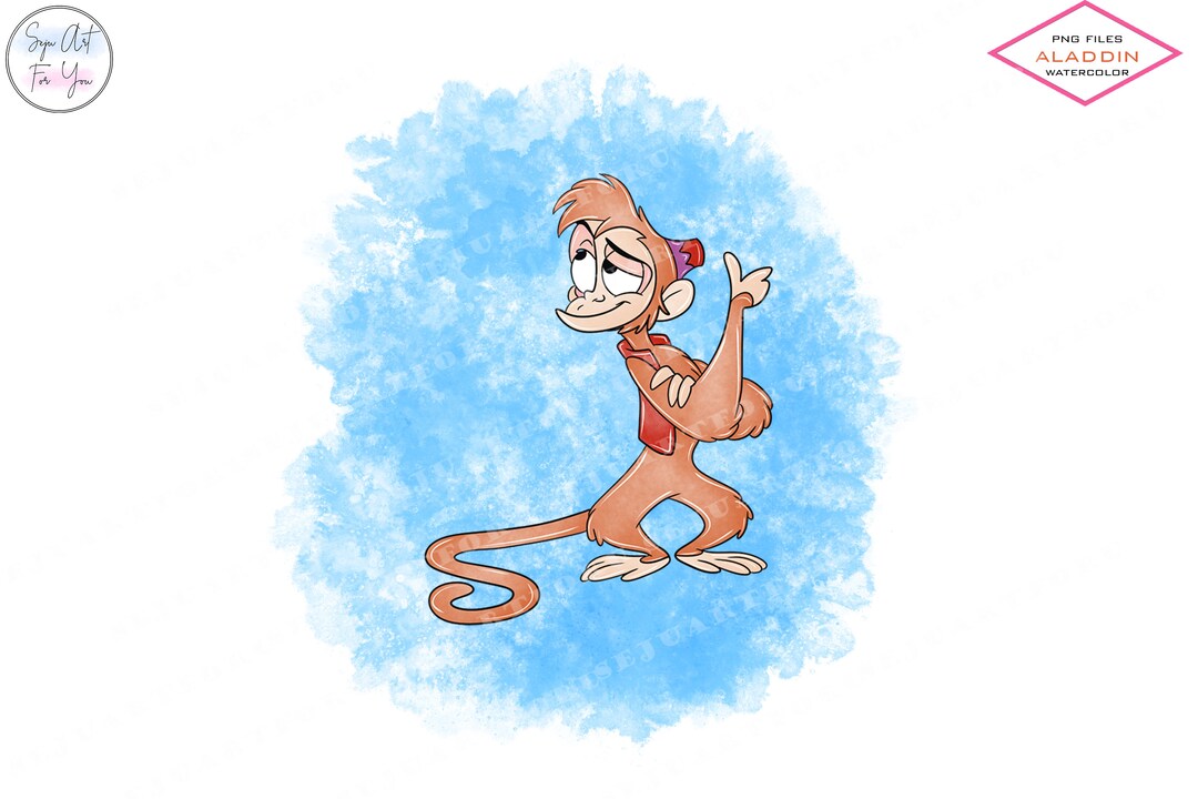 Aladdin Abu Watercolor Clipart PNG for Stickers (digital Download) - Etsy