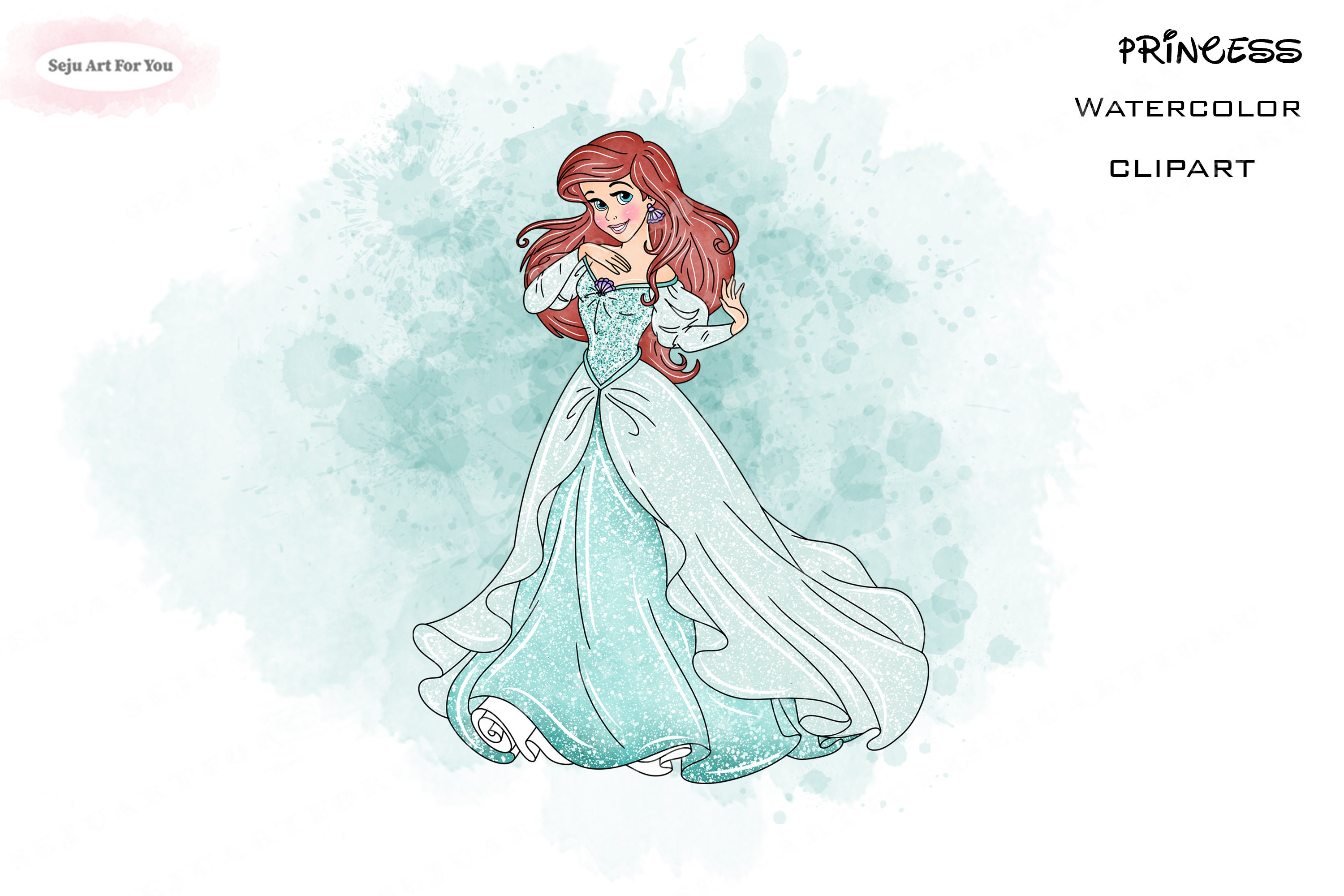 Watercolor Princess Clipart Princess Watercolor Clipart - Etsy
