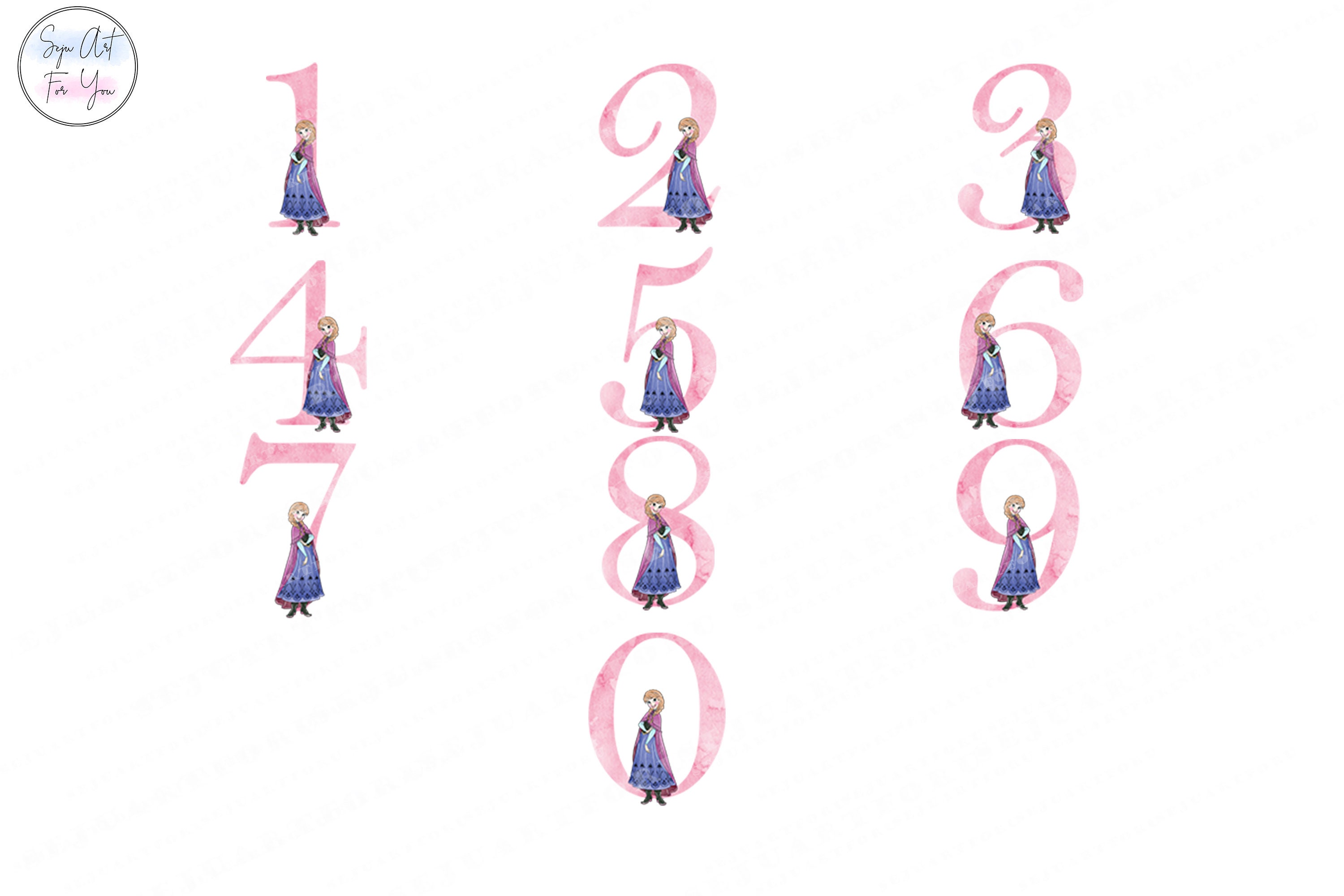 Princess Anna Watercolor Alphabet Clipart (PNG) - Etsy