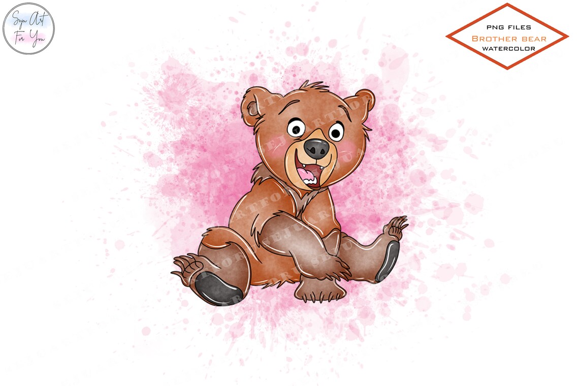Brother Bear Clipart, Koda Watercolor PNG Files (digital Download ...