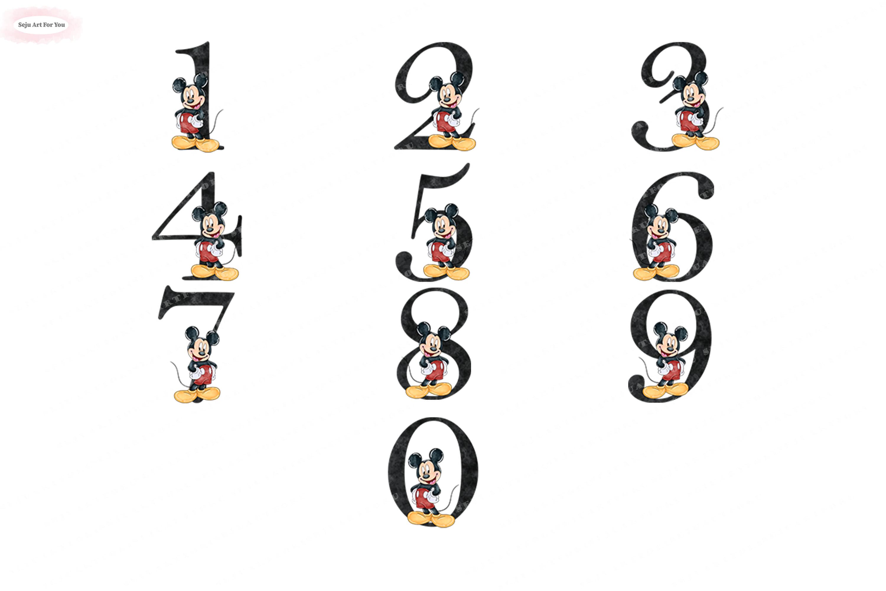 Mickey Alphabet Watercolor Alphabet Mickey Watercolor - Etsy