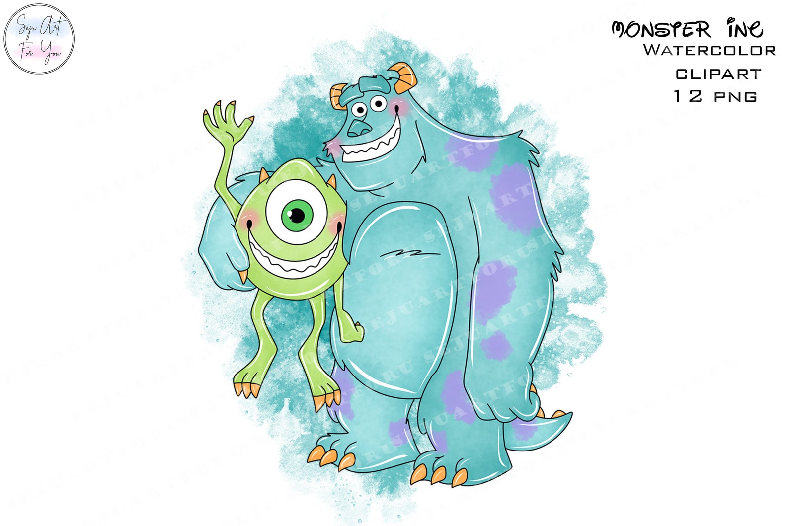 Monster Inc Clipart, Monster Inc Clip Art, Monster Inc Watercolor ...