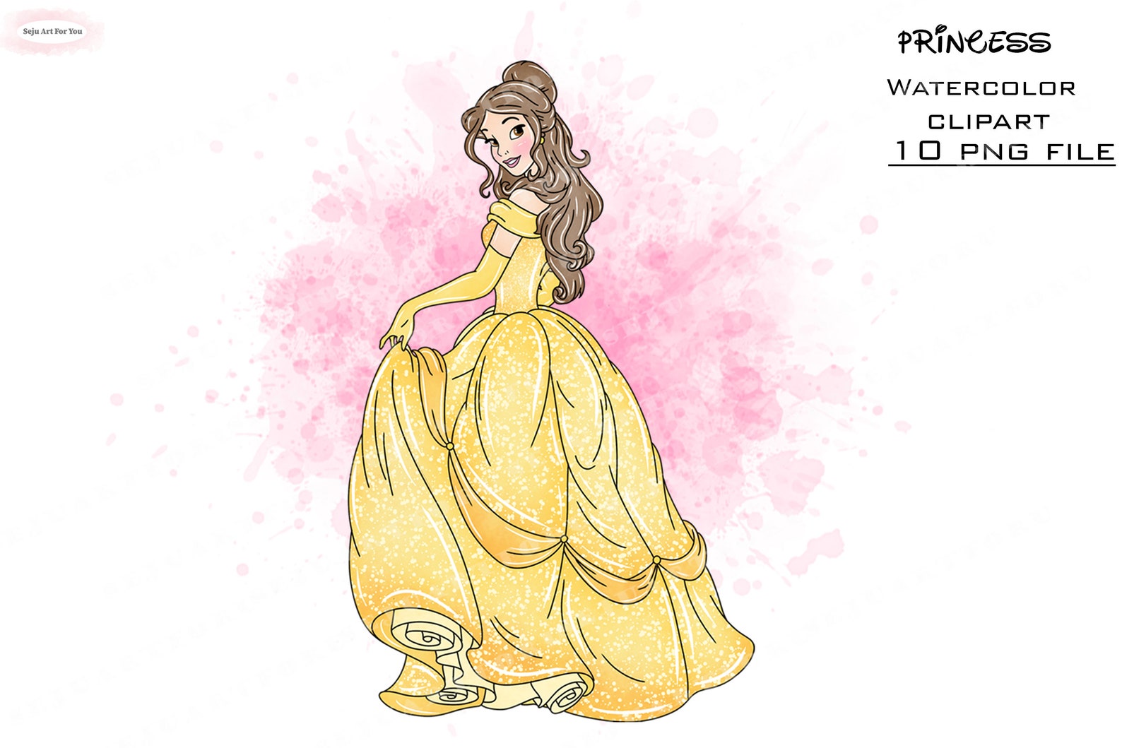 Princess Watercolor Clipart Princess Clip Art Watercolor - Etsy