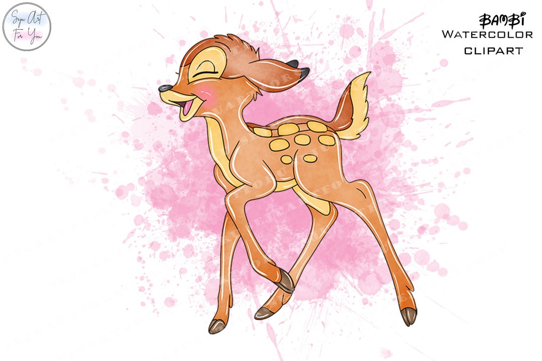 Bambi Clipart, Bambi Png, Watercolor Bambi Clipart, Thumper Bambi ...