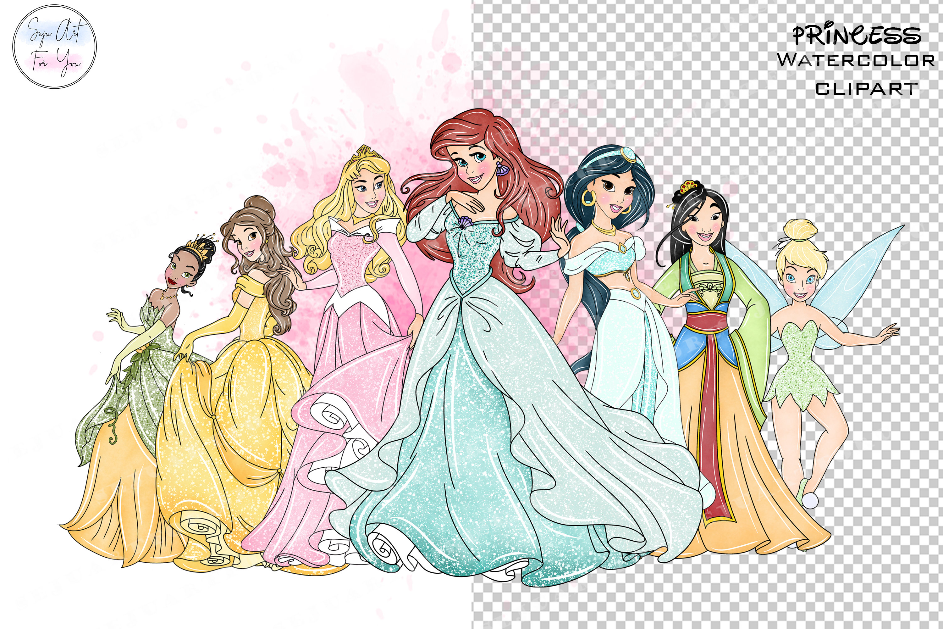 Princess Clipart Princess Png Princess Clip Art Watercolor - Etsy Australia