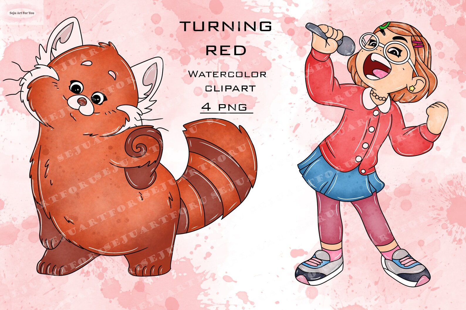 Turning Red Turning Red Clipart Watercolor Turning Red - Etsy