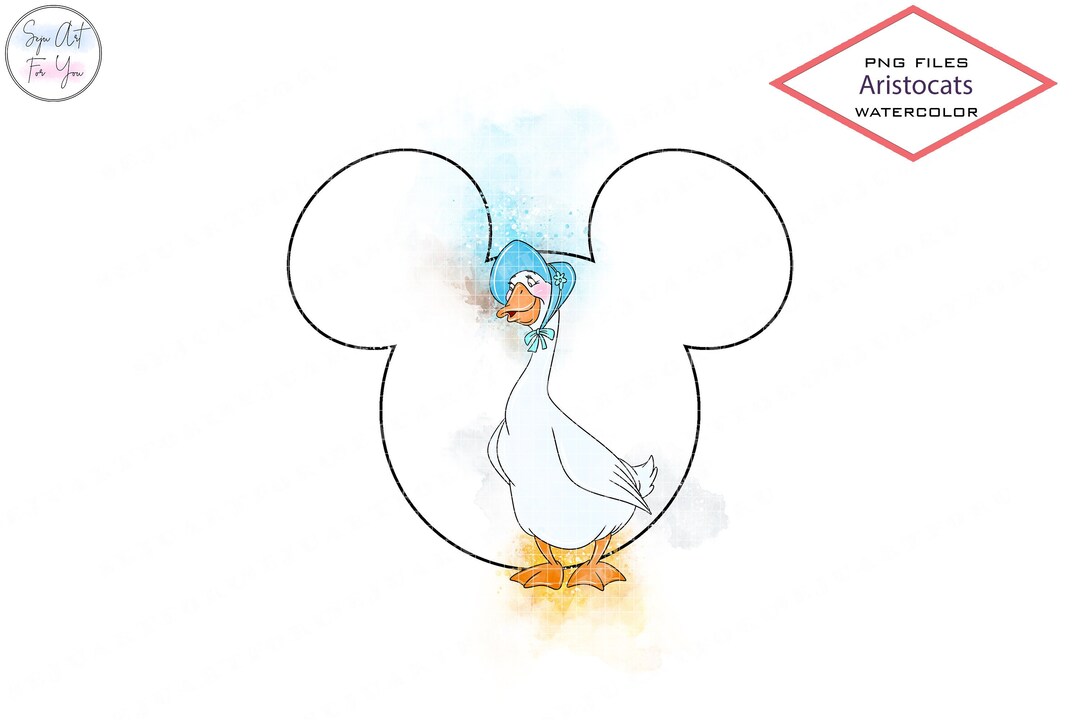 Cute Watercolor Uncle Waldo Aristocts Mickey Ears Cliparts Png Files ...