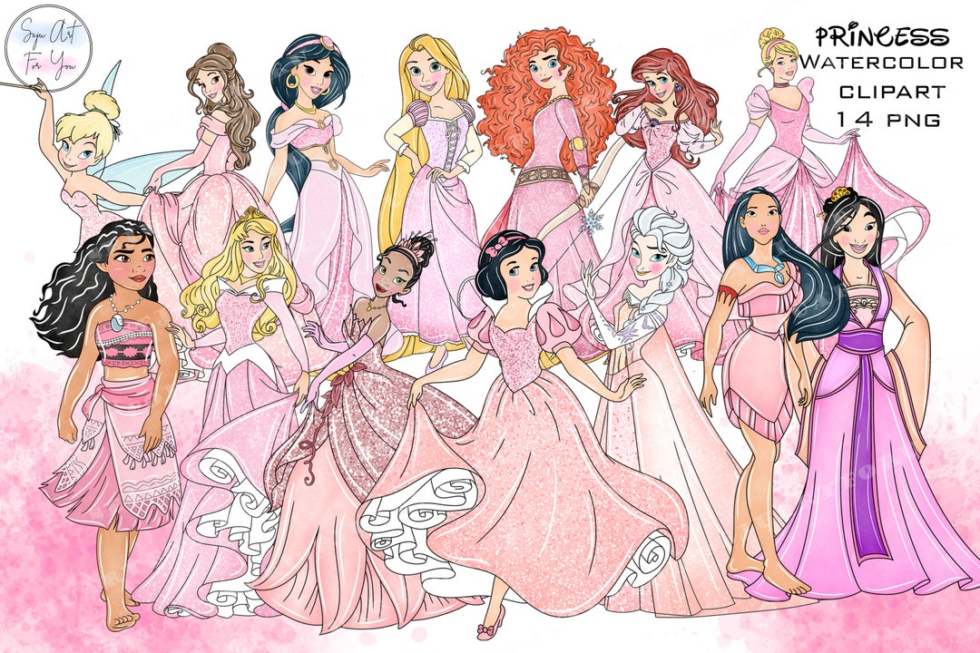 Princess Clipart, Princess Png, Princess Watercolor, Watercolor ...