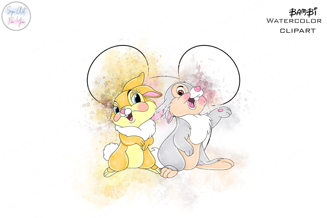 Bambi Clipart Bambi Png Watercolor Bambi Clipart Thumper - Etsy