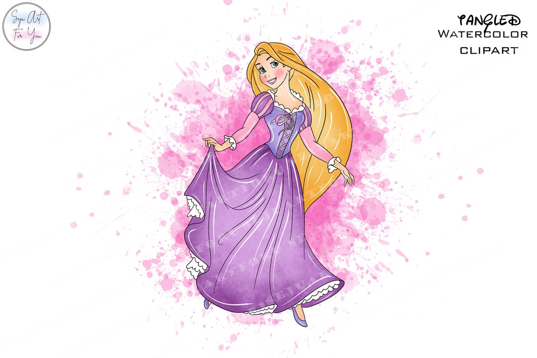 Tangled Png Princess Rapunzel Watercolor Clipart Png Files Clipart ...