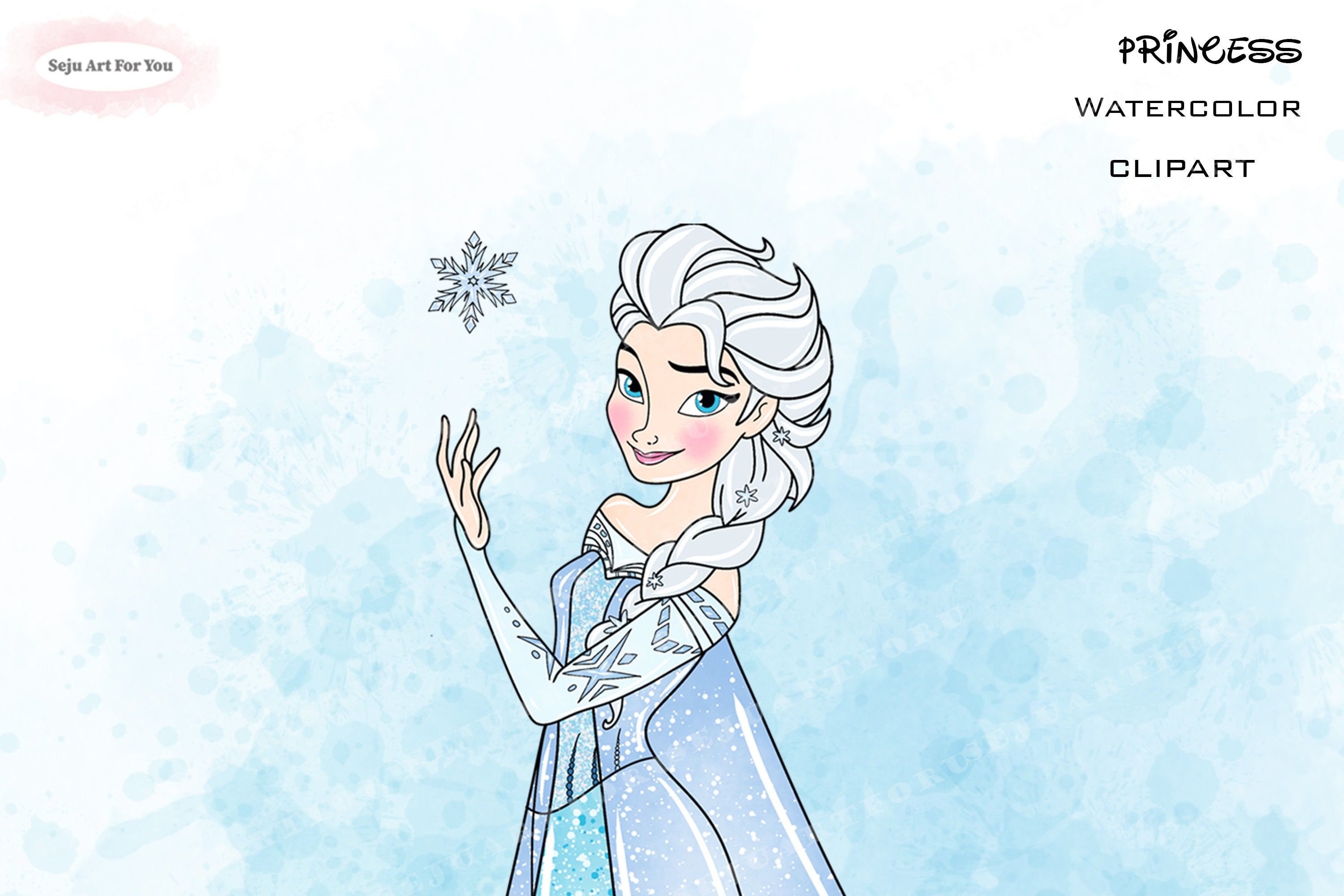 Watercolor Princess Clipart Princess Watercolor Clipart - Etsy