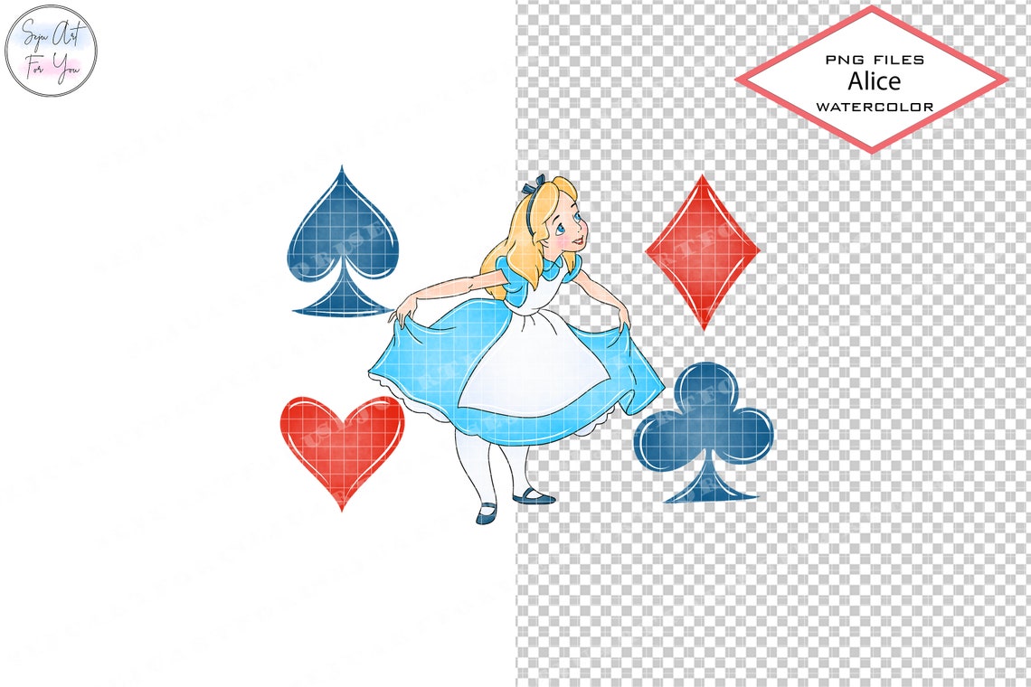 Alice in Wonderland Watercolor Clipart PNG (digital Download) - Etsy