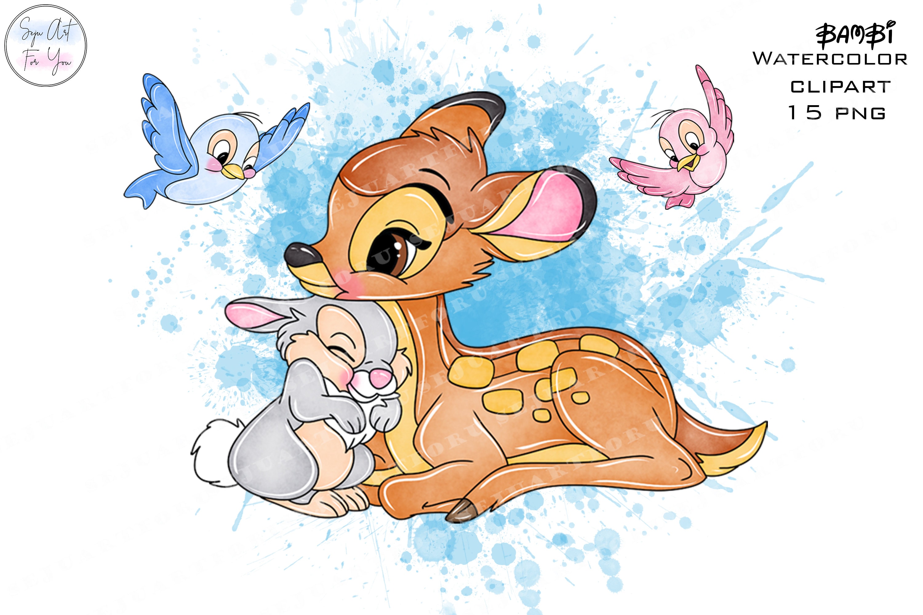 Bambi Clipart Bambi Png Watercolor Bambi Clipart Thumper - Etsy UK