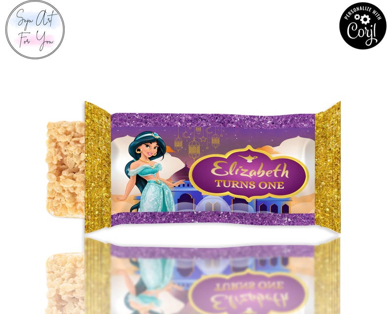 Jasmine Aladdin Birthday Party Favors, Labels, and Supplies (digital ...