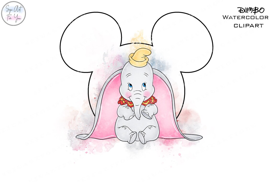 Dumbo Clipartdumbo Dumbo Png Dumbo Print Elephant Baby - Etsy