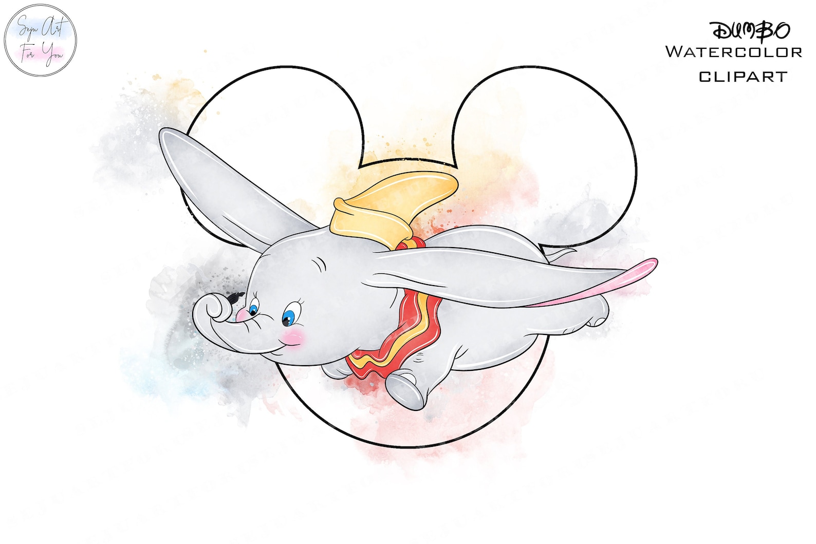 Dumbo Clipartdumbo Dumbo Png Dumbo Print Elephant Baby - Etsy