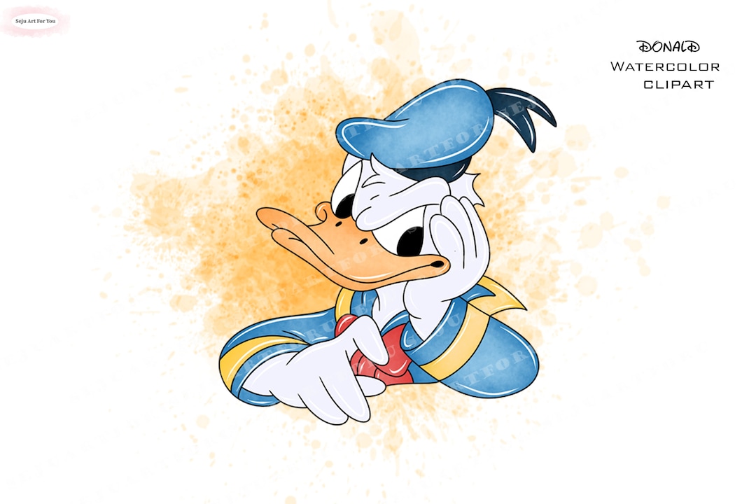 Donald Duck Watercolor Clipart PNG Bundle (digital Download) - Etsy
