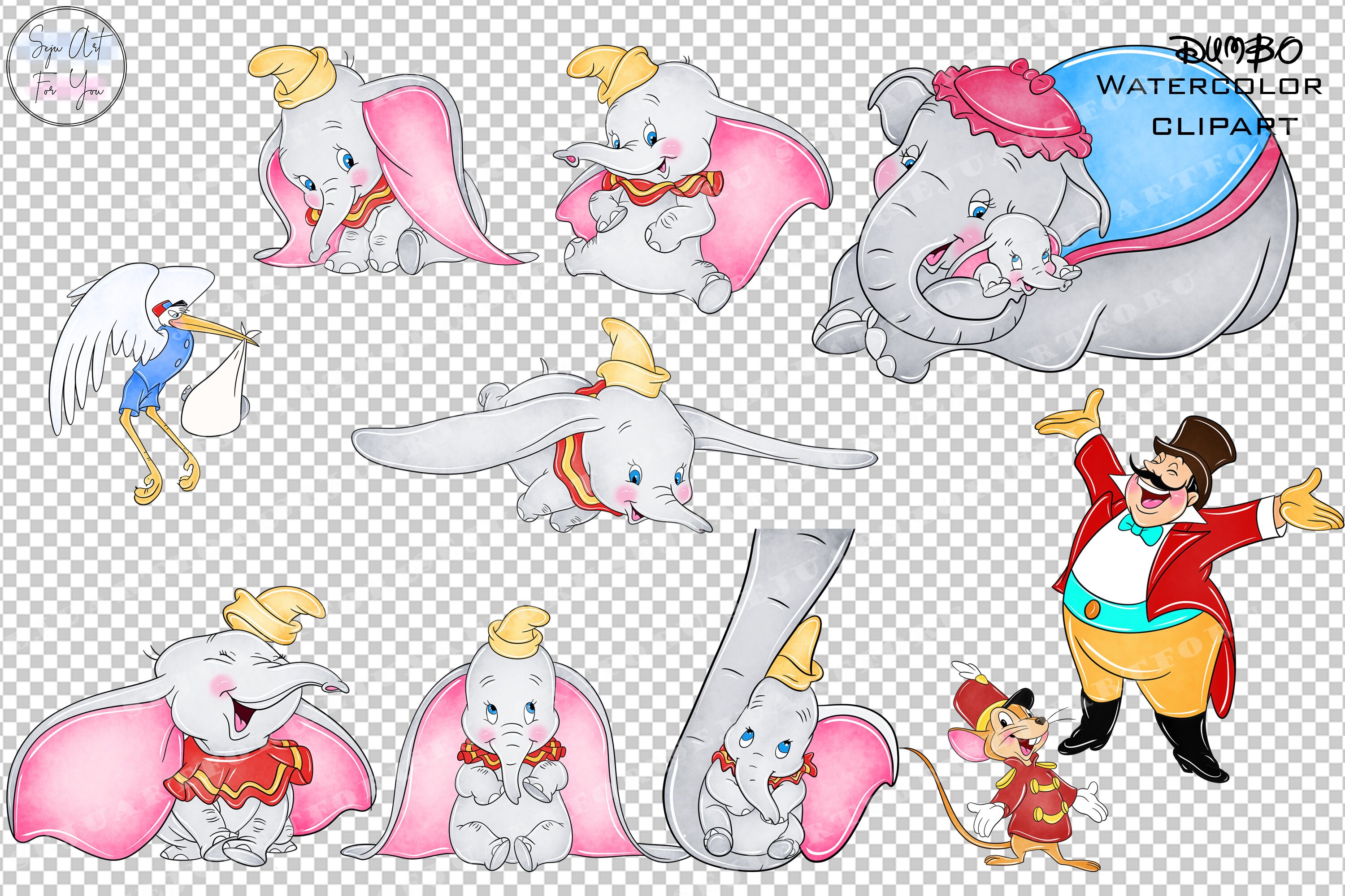 Dumbo Clipartdumbo Dumbo Png Dumbo Print Elephant Baby - Etsy