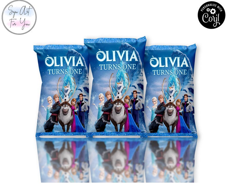 Princess Elsa Frozen Chip Bag Template, Editable Printable (digital ...