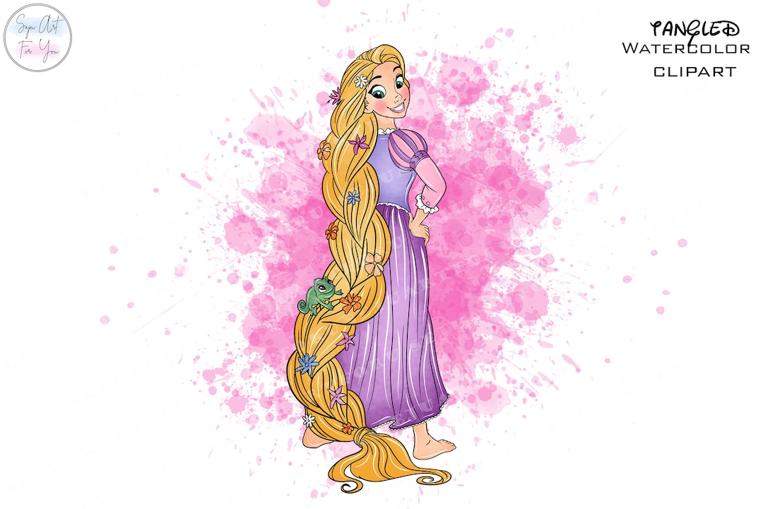 Tangled Png Princess Rapunzel Watercolor Clipart Png Files Clipart ...