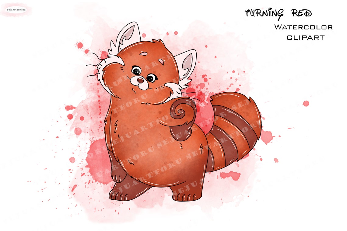 Turning Red Turning Red Clipart Watercolor Turning Red - Etsy