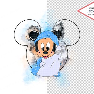 Baby Mickey Mouse Mickey Png Watercolor Mickey Ears Cliparts Png Files ...