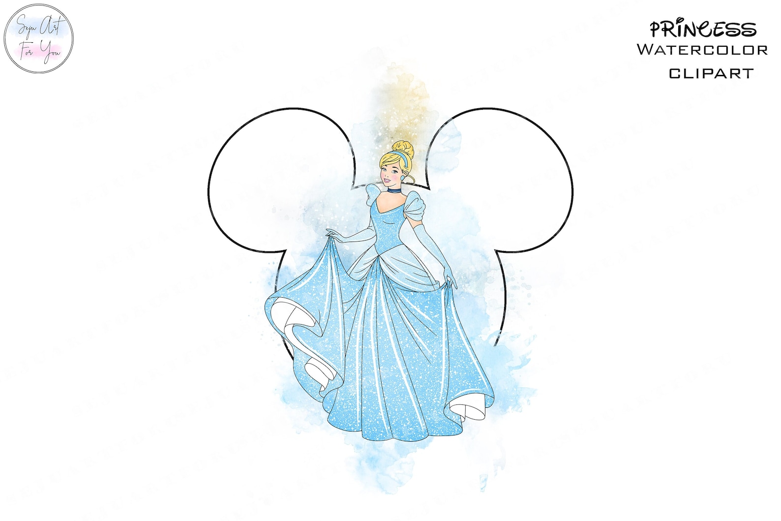Princess Watercolor Clipart Princess Clip Art Watercolor - Etsy