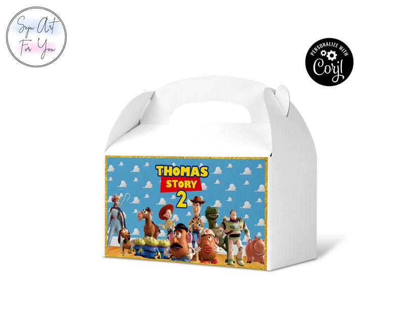 Toy Story Birthday Gable Box Template, Editable Favor Box (digital) - Etsy