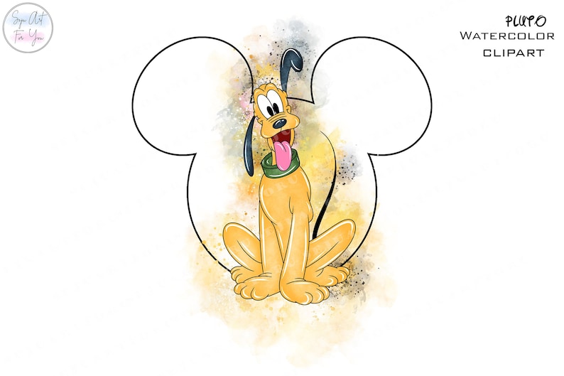 Pluto Clipart Pluto Png Pluto Watercolor Pluto Watercolor - Etsy