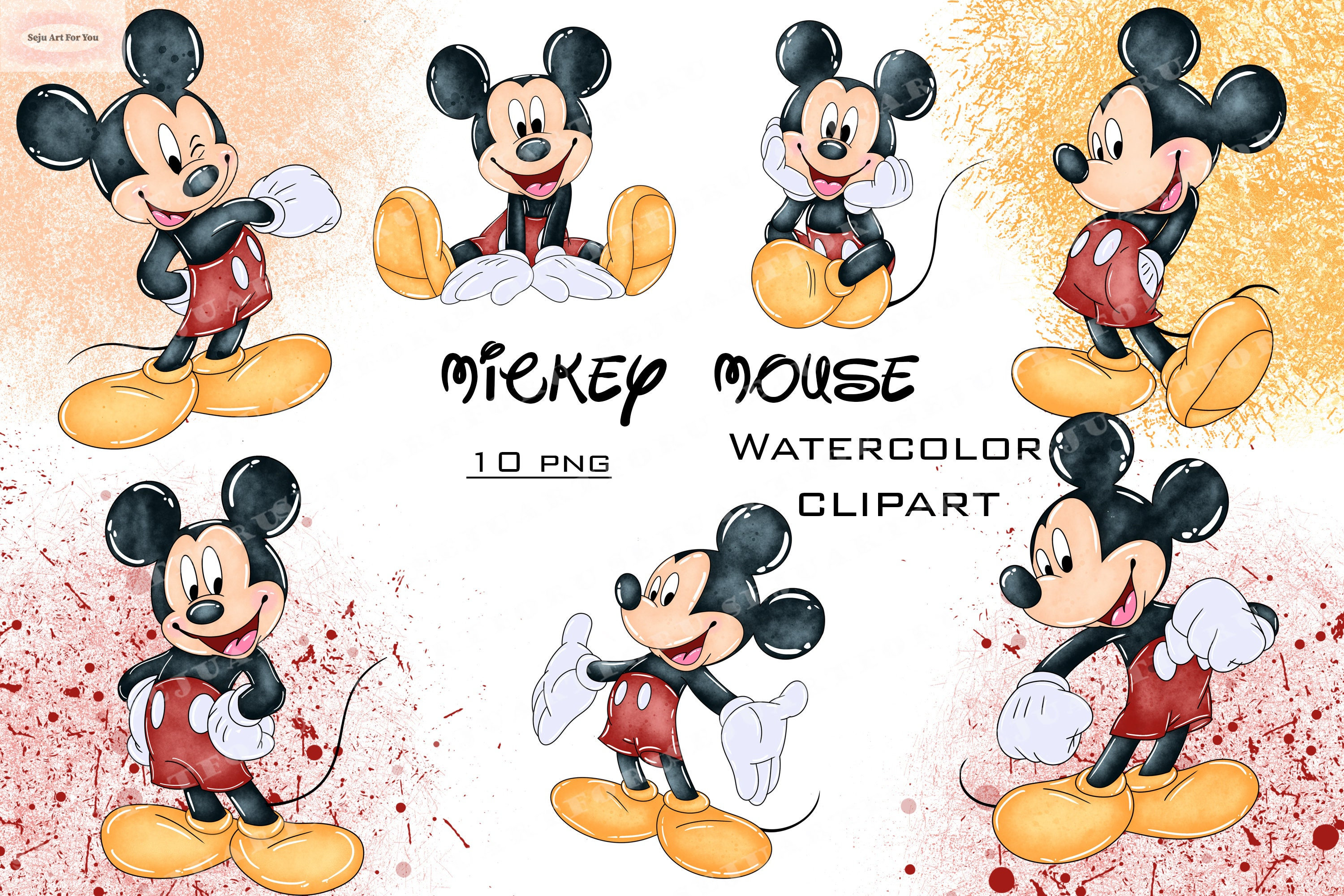 Mickey Mouse Body Parts Clipart