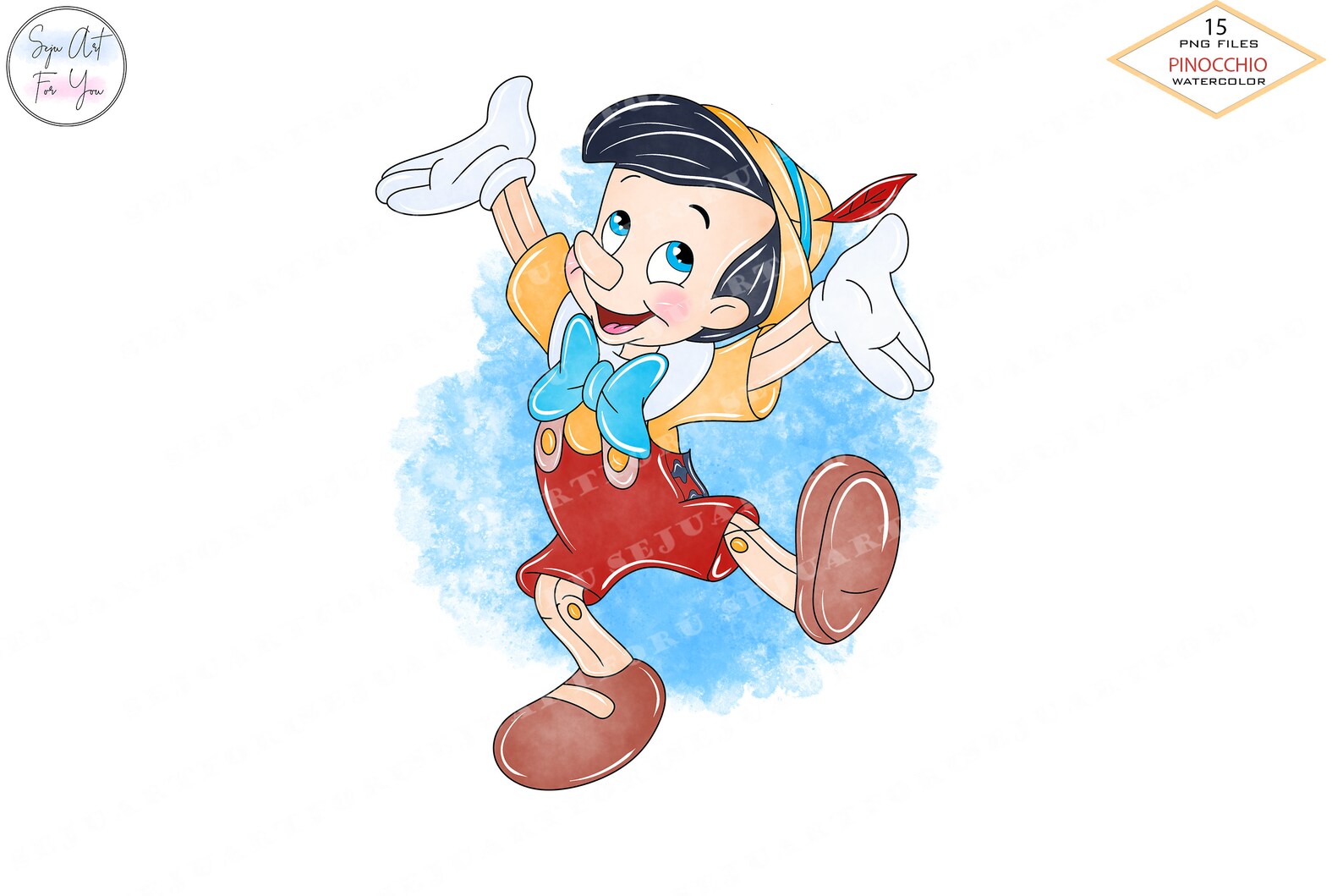 Watercolor Pinocchio Clipart Bundle, PNG Files (digital Download) - Etsy