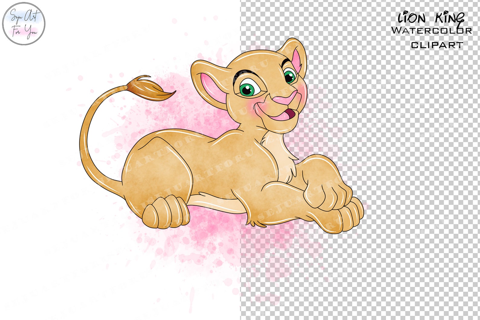 The Lion King Watercolor Clipart Watercolor Lion King the - Etsy