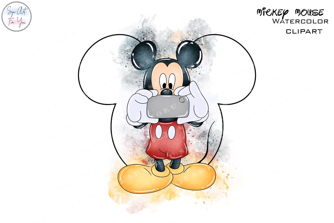 Mickey Mouse Clipart, Mickey Watercolor, Watercolor Mickey, Mickey ...