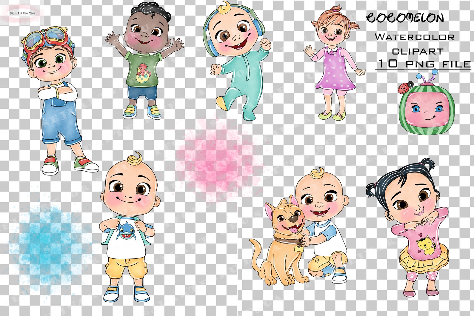 Cocomelon Png Cocomelon Clipart Cocomelon Watercolor - Etsy India