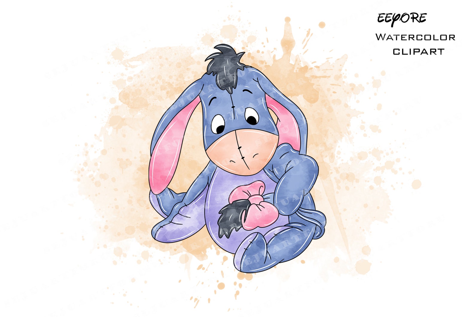 Eeyore Watercolor Clipart, Winnie the Pooh PNG (digital Download) - Etsy