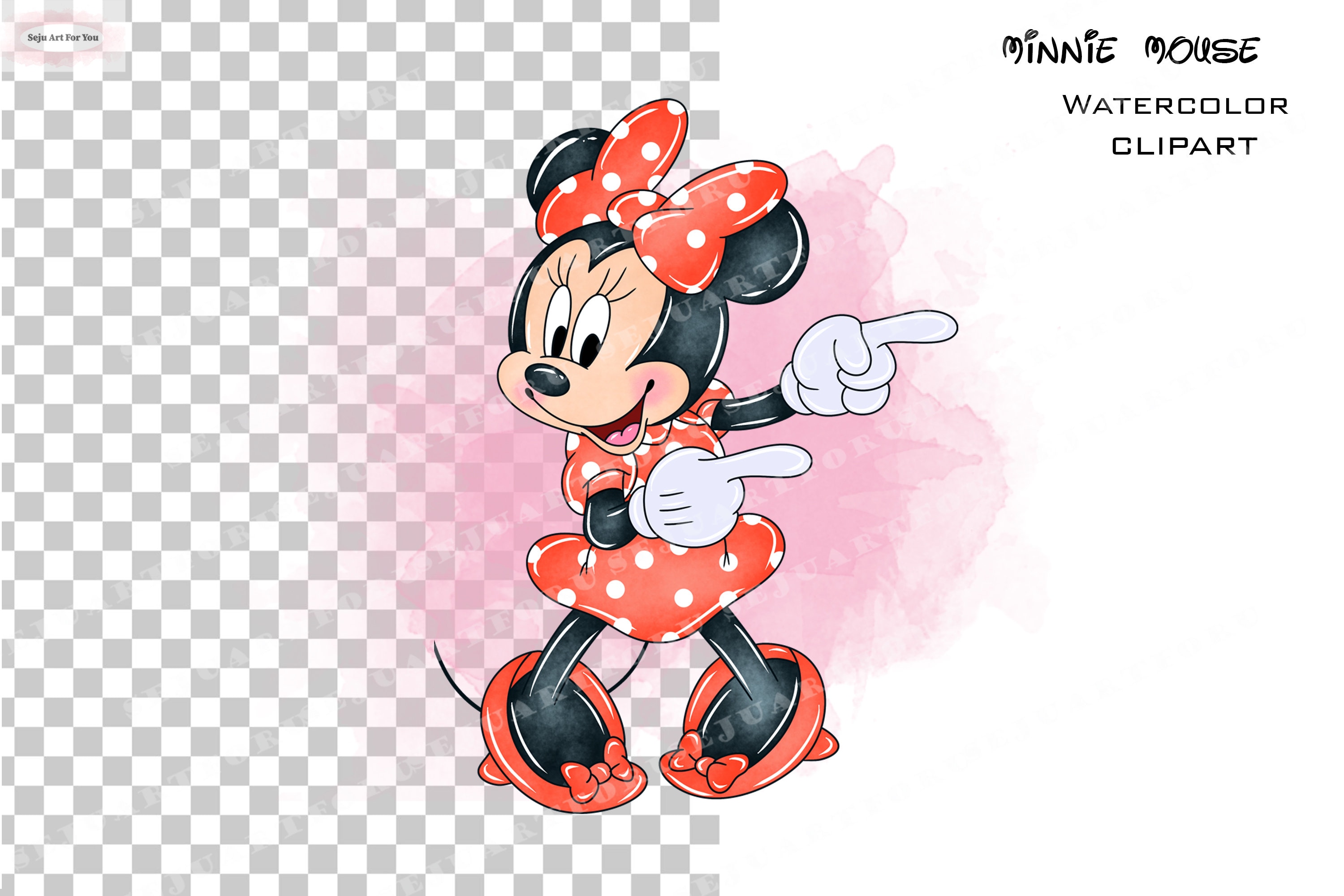 Minnie Watercolor Minnie Mouse Clipart Minnie Watercolor - Etsy