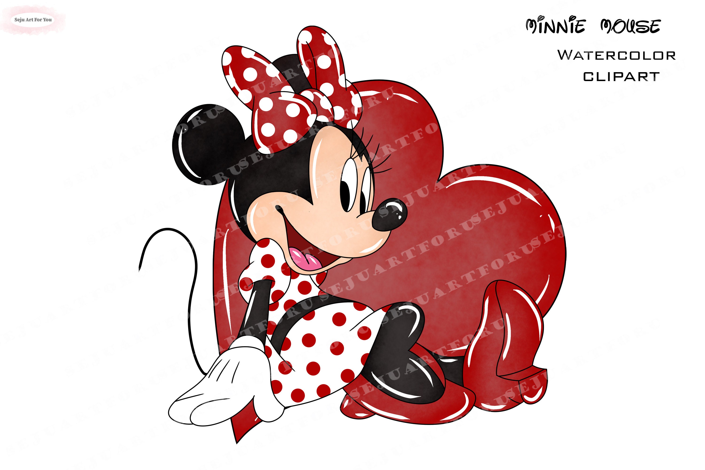 Minnie Maus Clipart Minnie Sublimation Minnie Maus Aquarell - Etsy ...