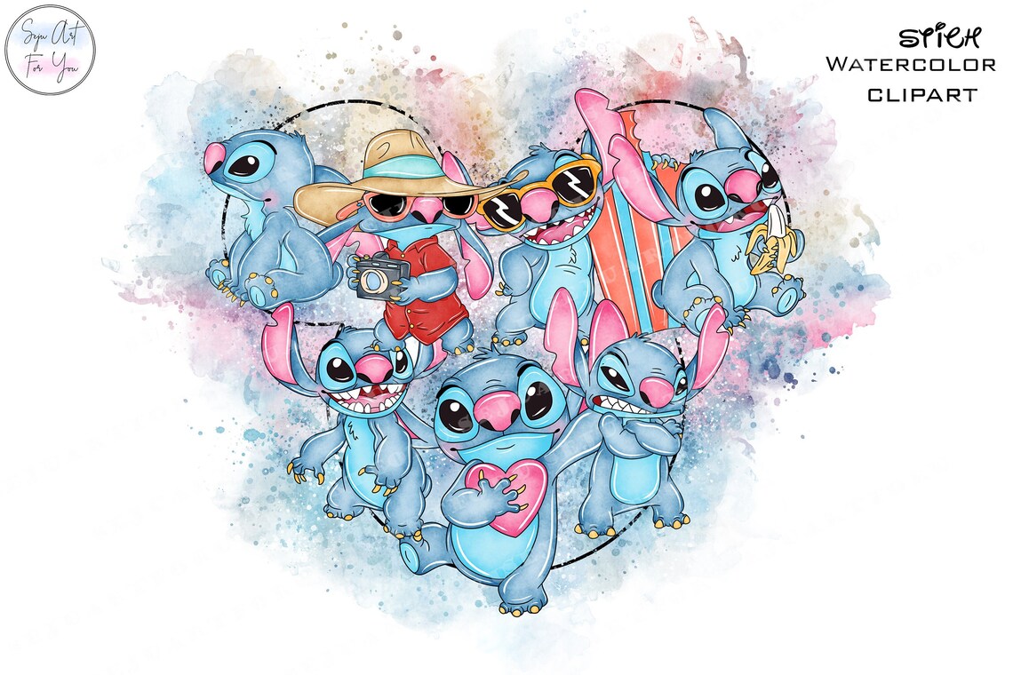 Stitch Clipart,stitch Png,stitch Watercolor, Stitch Clip Art ...