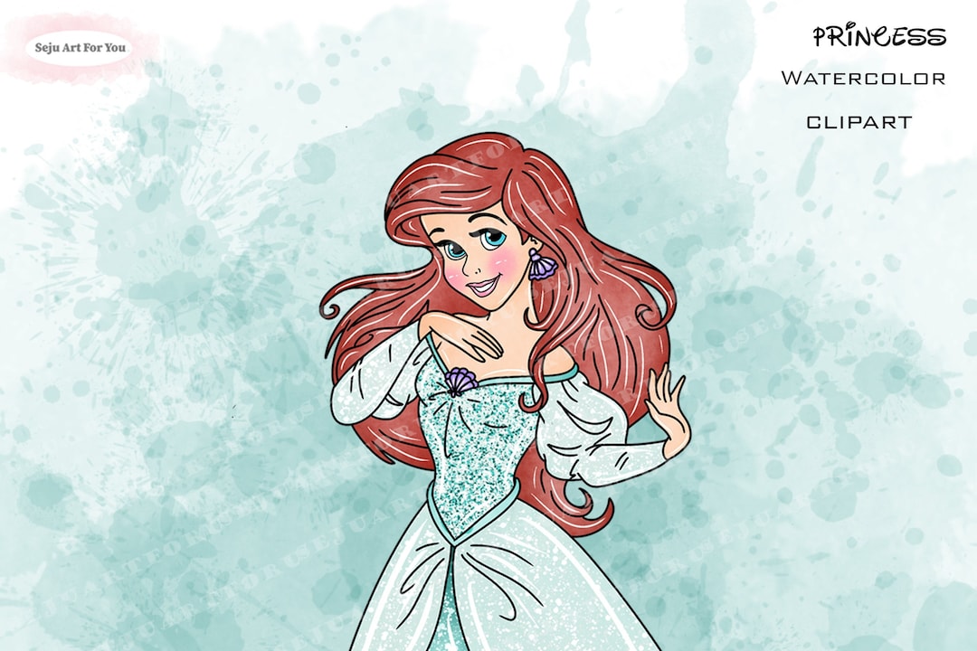 Watercolor Princess Clipart, Princess Watercolor Clipart, Princess Clip ...