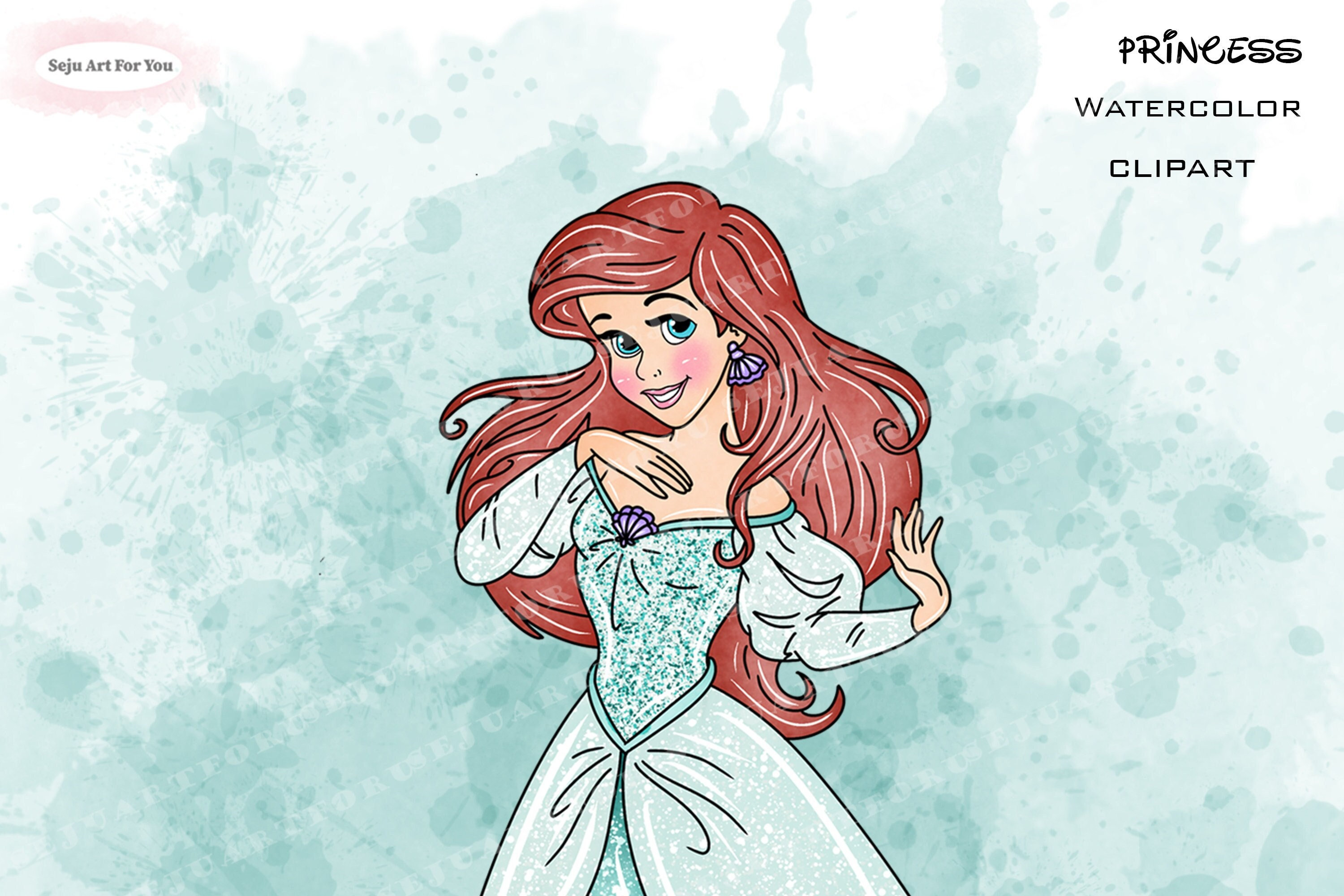 Watercolor Princess Clipart Princess Watercolor Clipart - Etsy