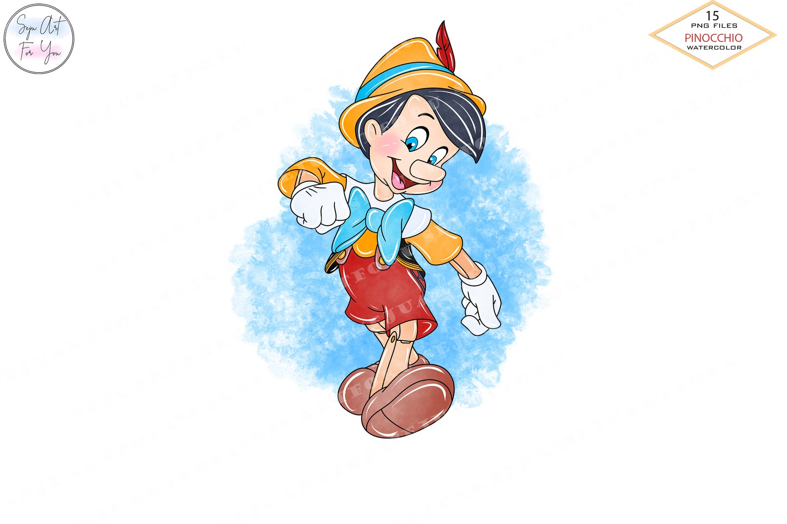 Watercolor Pinocchio Clipart Bundle, PNG Files (digital Download) - Etsy