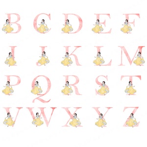 Princess Alphabet, Snow White, Snow White Alphabet, Ana, Frozen ...