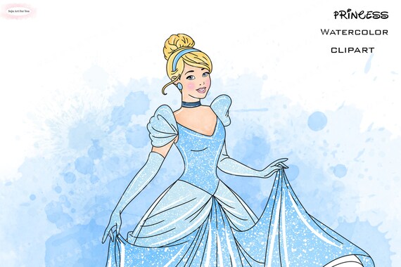 Watercolor Princess Clipart Princess Watercolor Clipart - Etsy