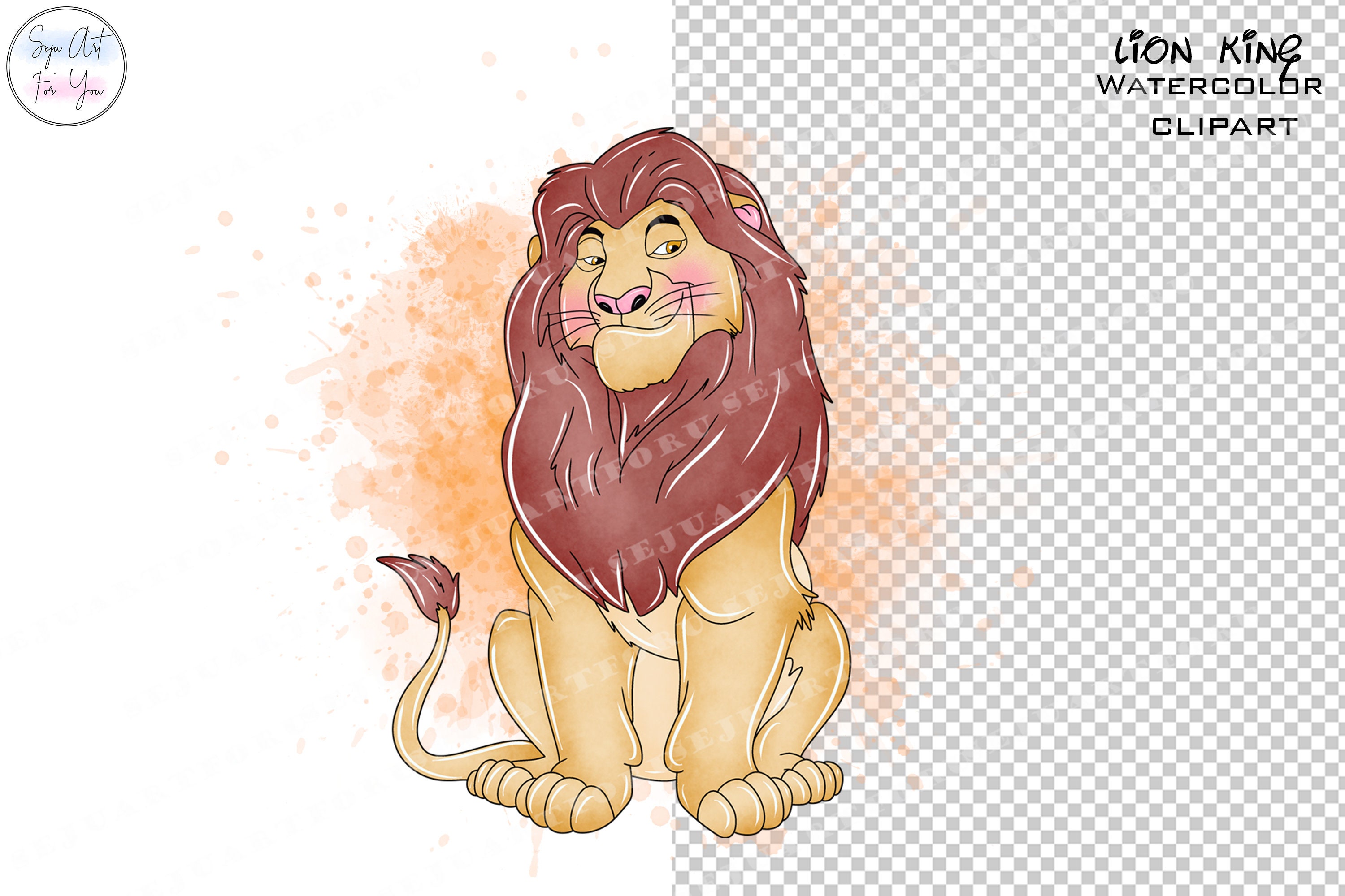 The Lion King Watercolor Clipart Watercolor Lion King the - Etsy Canada