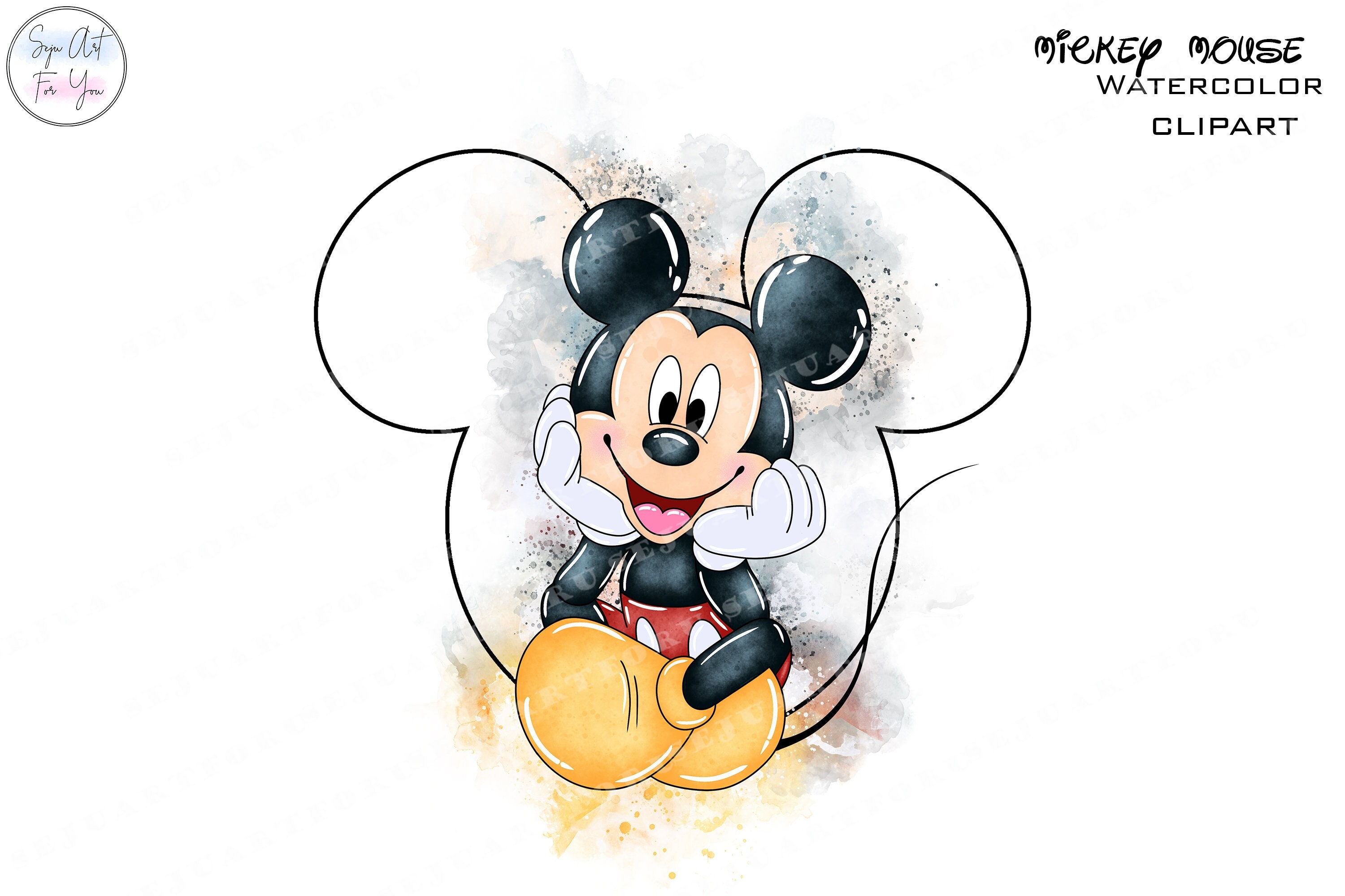 Mickey Mouse Clipart Mickey Watercolor Watercolor Mickey - Etsy Australia