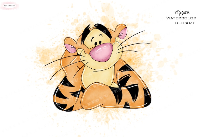 Tigger Watercolor Clipart, Winnie the Pooh PNG (digital Download) - Etsy