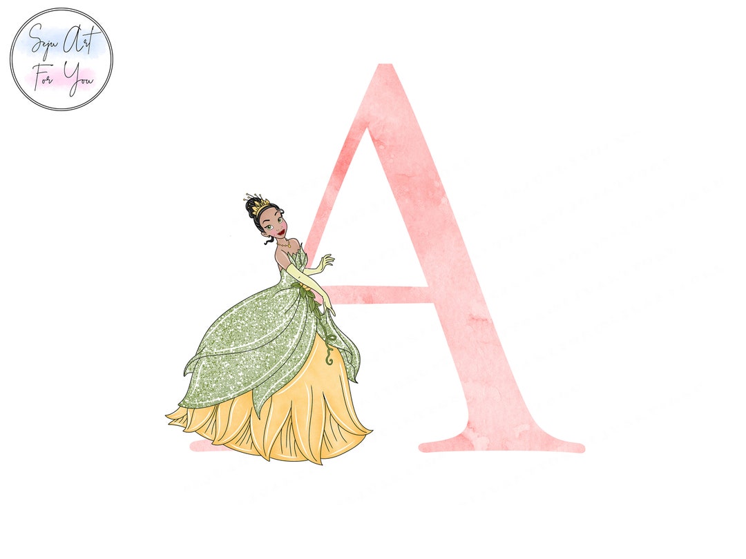 Princess Alphabet, Tiana, Princess Tiana, Princess Watercolor Alphabet ...