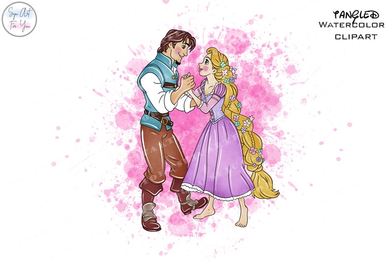 Rapunzel Watercolor Clipart, Princess PNG Files (digital Download) - Etsy