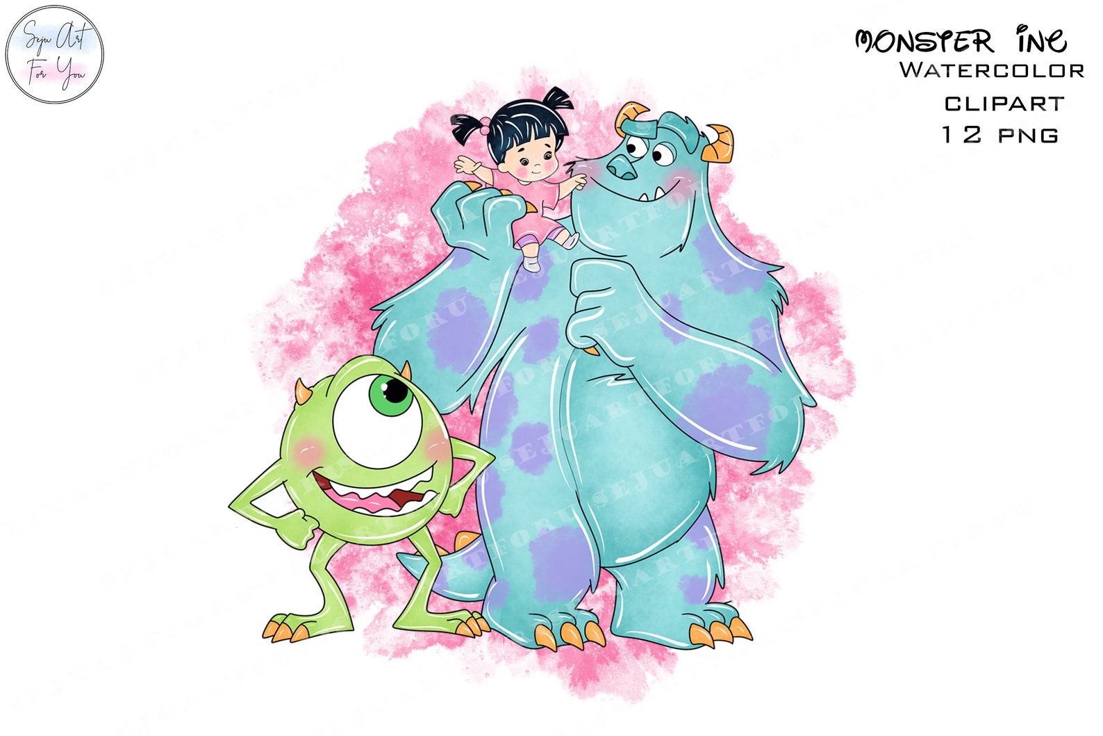 Monster Inc Clipart, Monster Inc Clip Art, Monster Inc Watercolor ...
